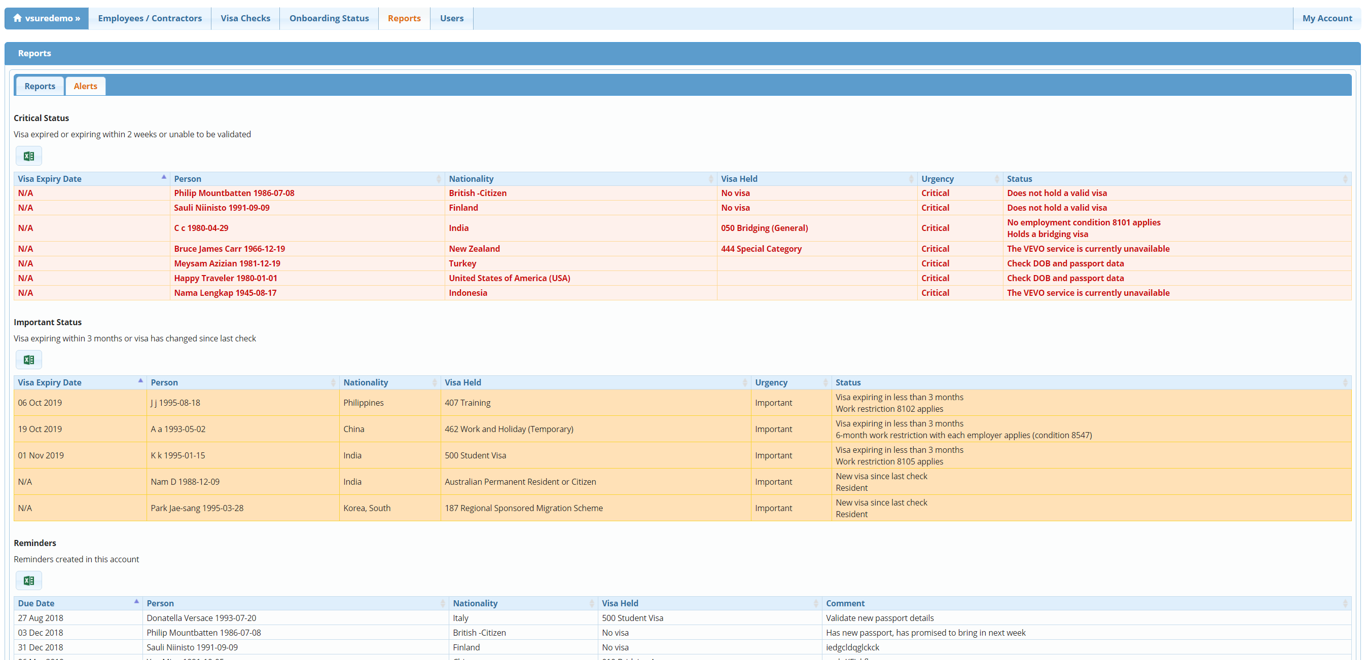 Alerts Report - explained / subscribing to – vSure